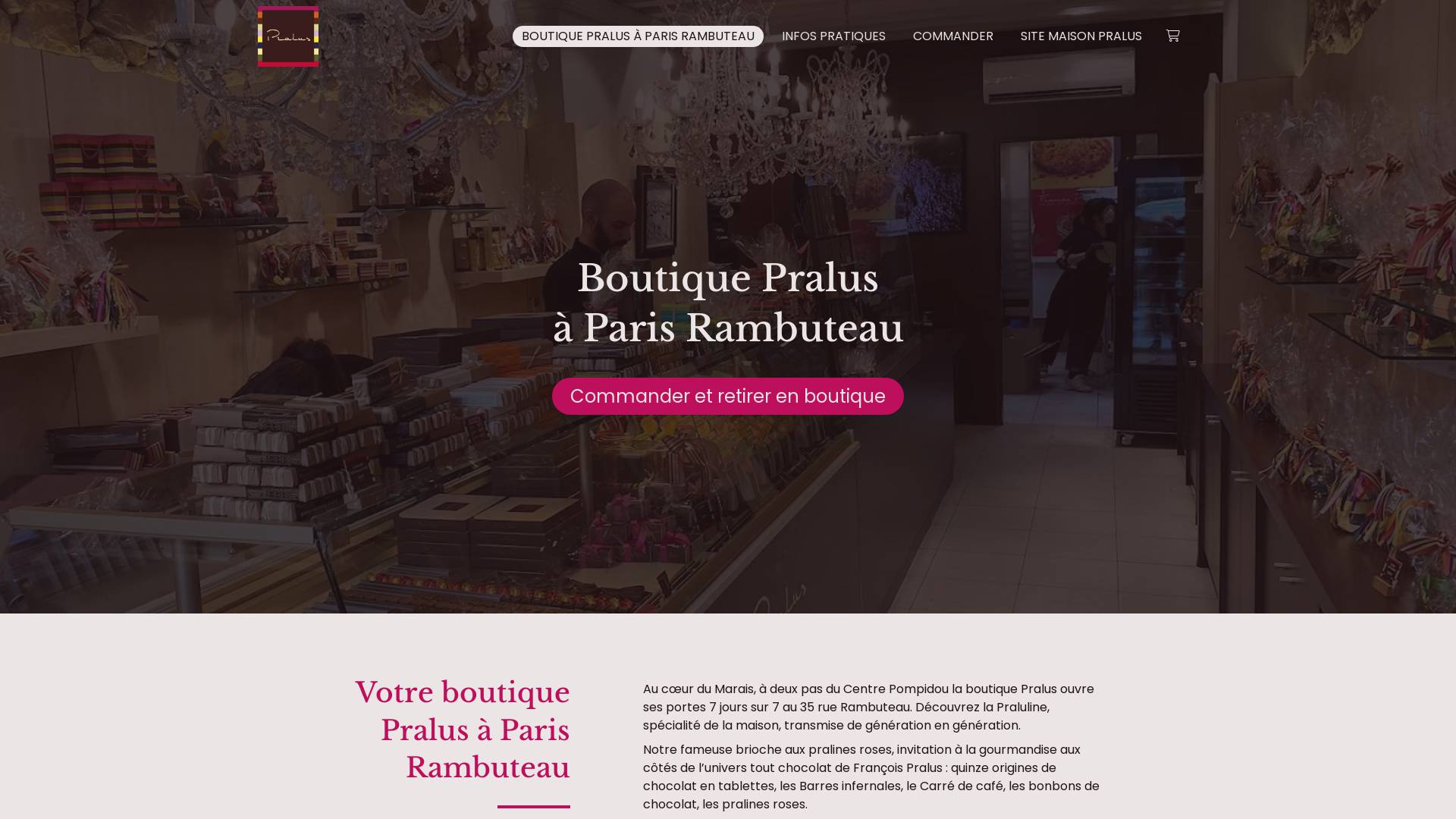 Pralus - Paris - Rambuteau - Infos pratiques
