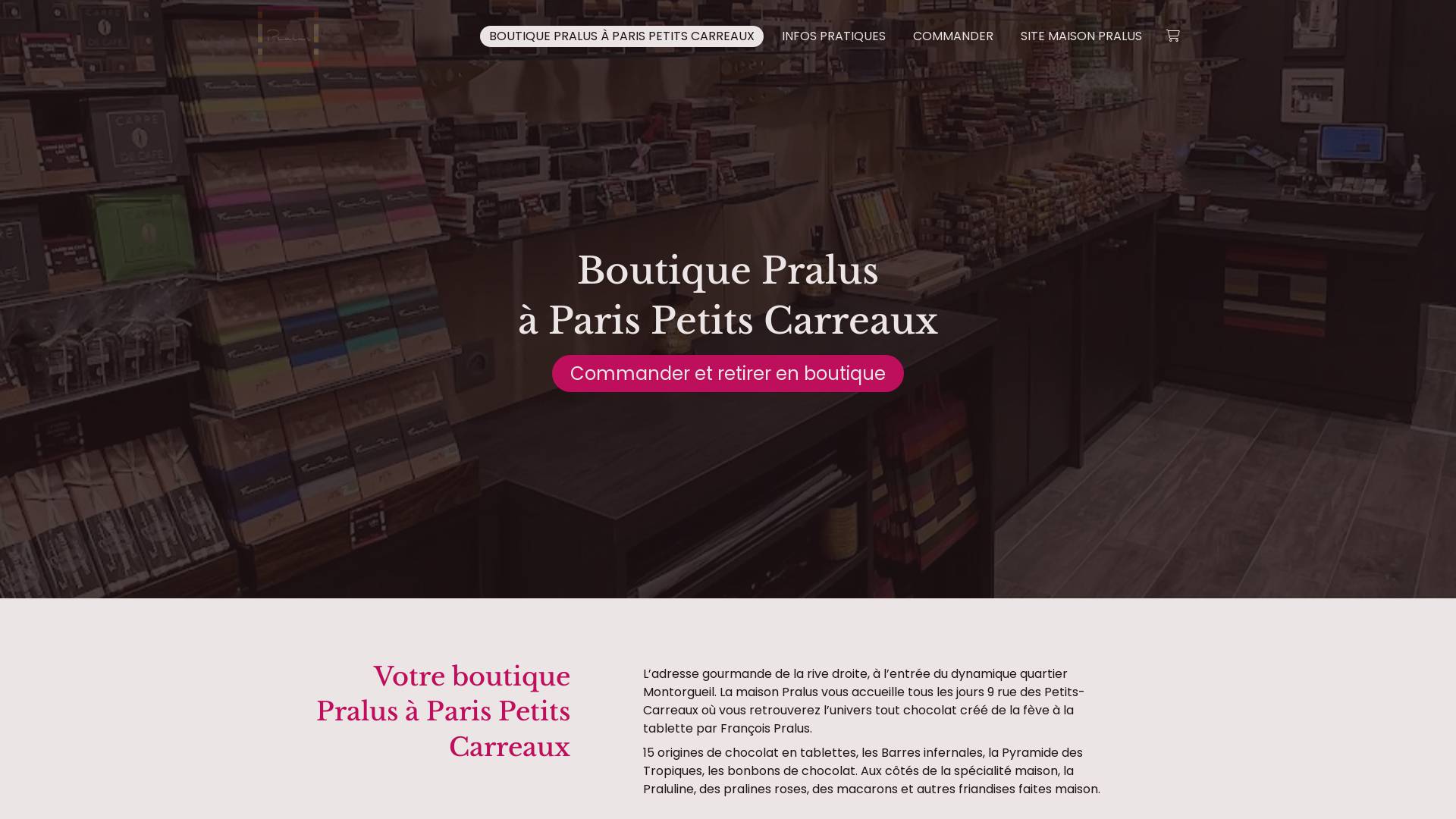 Boutique Pralus à Paris Petits Carreaux - Maître chocolatier, Praluline...